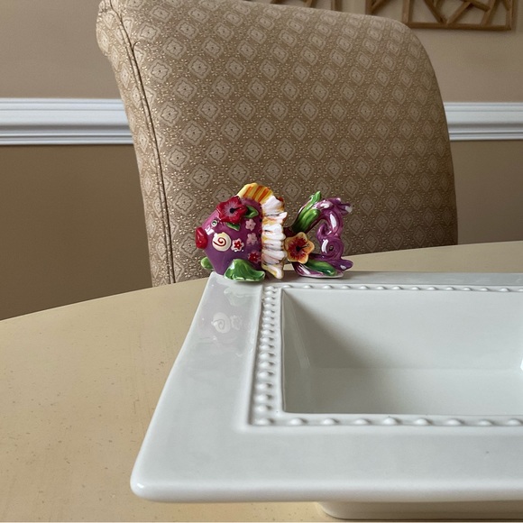 Hand Crafted | Accents | Fancy Floral Aloha Fish Platter Decoration ...